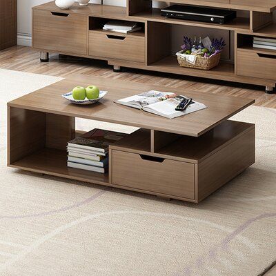 Morira Dark Beige Center Table with Drawer – 80x60x40cm – Woody Stores