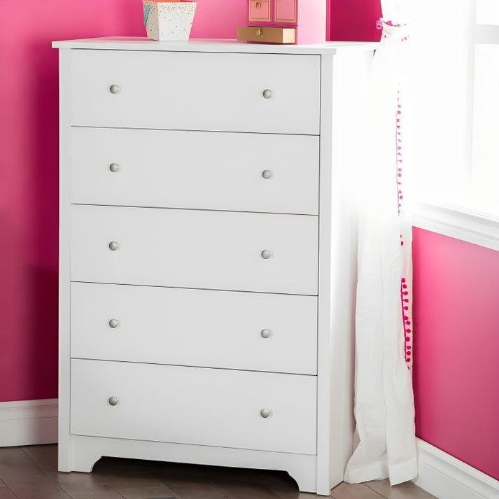 MDF White 5 Drawers Unit - 60x40x130cm. – Woody Stores