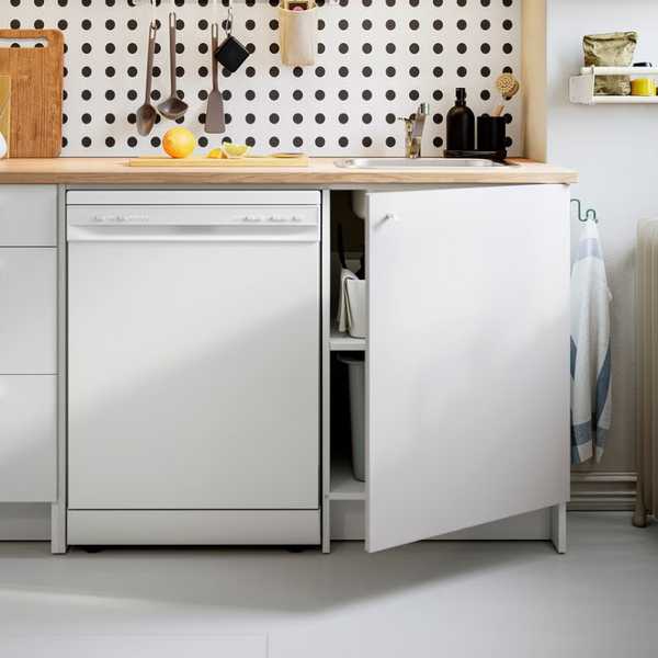 Kitchen Base Cabinet – Dishwasher Space – White, 120x60x90cm. – Woody ...