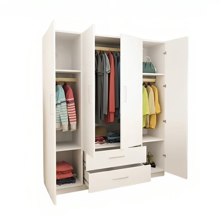 MDF White Wardrobe - 180cm x 52cm x 200cm . – Woody Stores